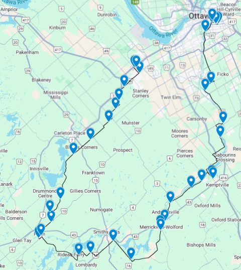 2025 Ottawa Route Map - Ride For Dad